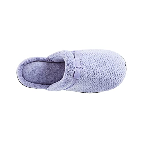 isotoner Women's Chevron Slip On Clog Slippers with Moisture Wicking for Indoor/Outdoor Comfort and Arch Support, Periwinkle, 8.5-9 M US