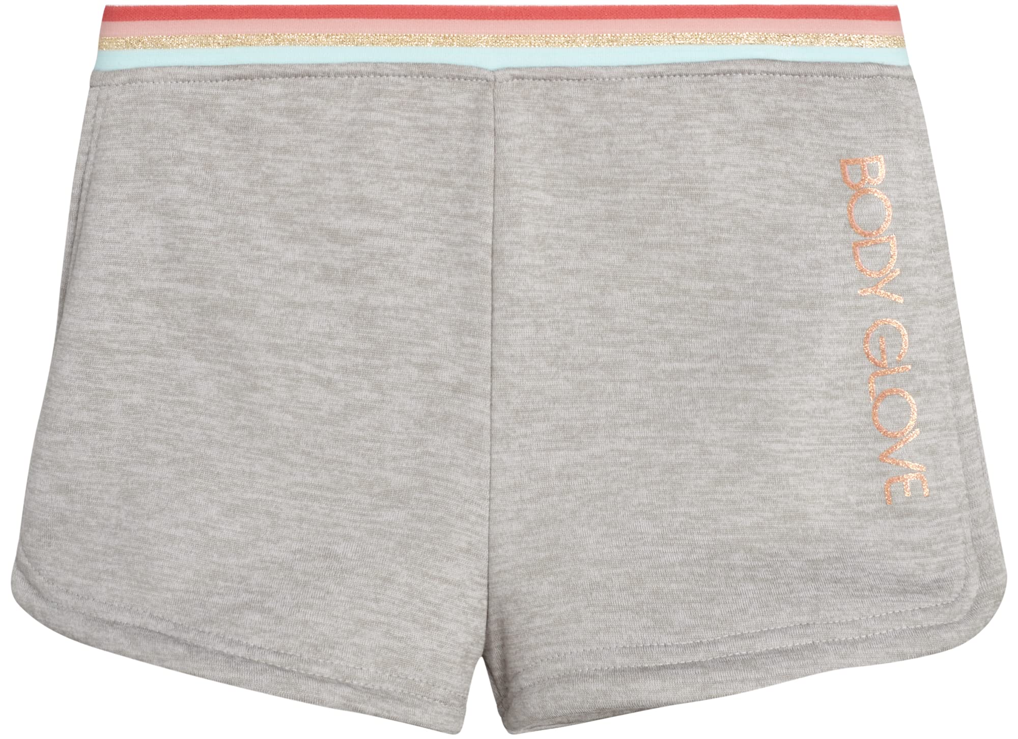 Body Glove Girls’ Active Shorts - 2 Pack Soft Cozy Athletic Gym Dolphin Shorts (Size: 7-12), Size 8, Grey/Pink