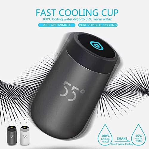 MXJCC Cupcooler, Instant Cooling Cup Smart Device Fast-Cooling Mini Portable Refrigerator Cools for Drinks and Water Extreme Fast Beverage Cooler (Color : Gray)