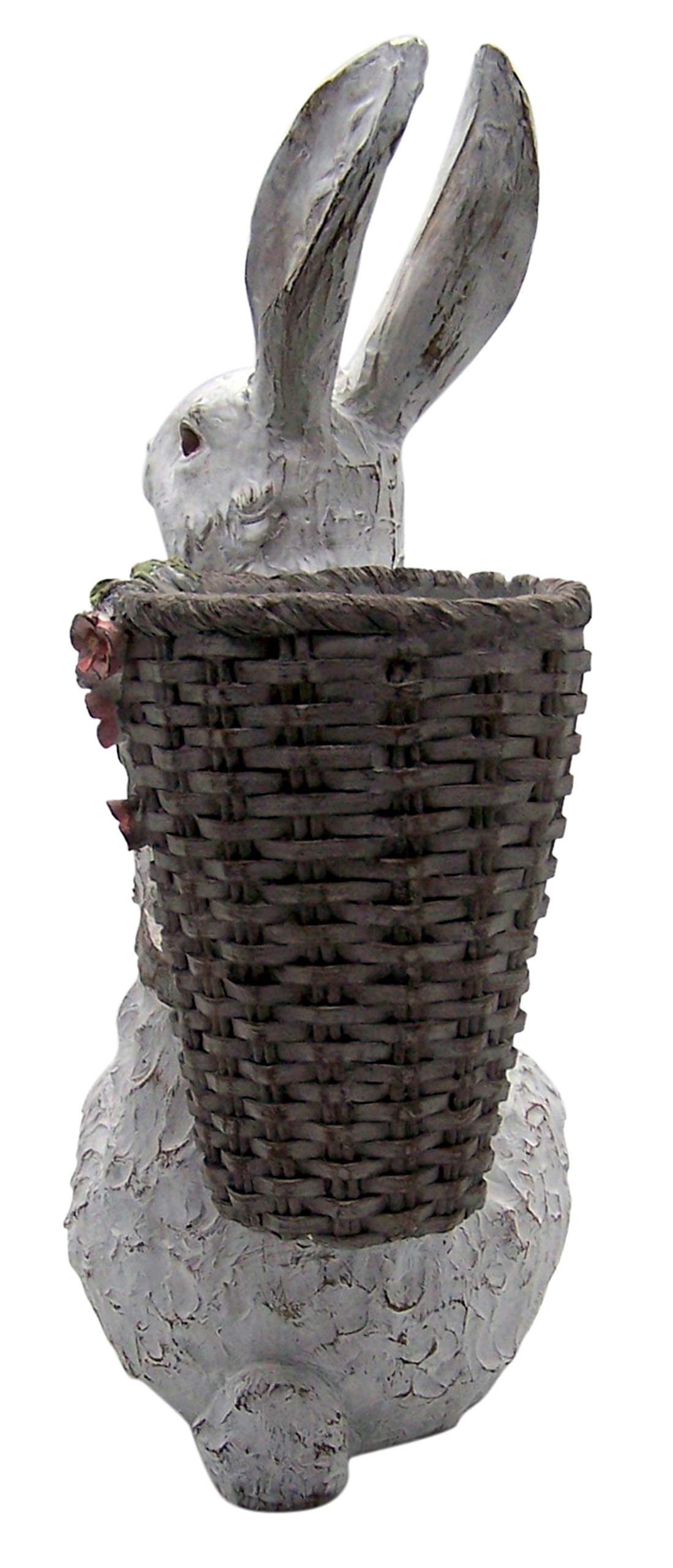 RAZ Imports Iris Garden 20.25" Rabbit with Basket On Back Figurine