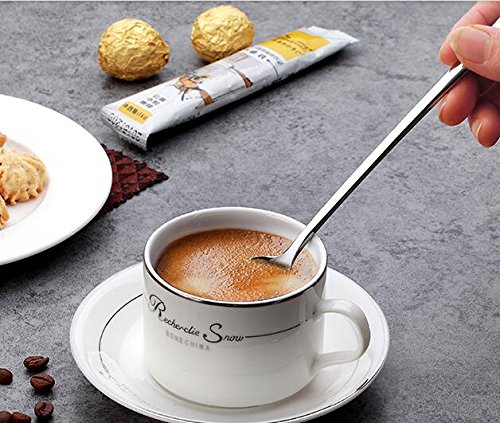 Coffee Mixing Spoons, 9-Inch Long Handle Spoons for Iced Tea, Dessert, Ice Cream, DFmicro Deluxe Stainless Steel Cocktail Stirring Spoons, Set of 4