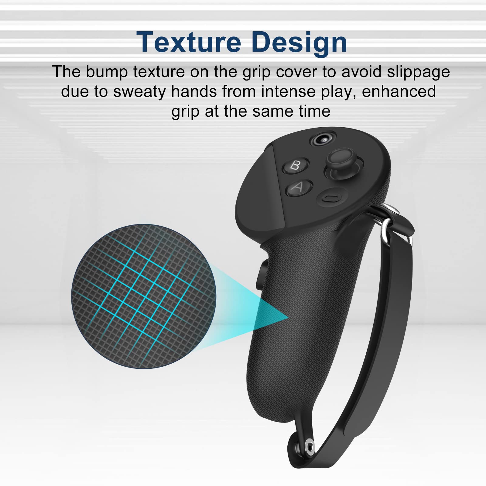 Controller Grips Cover Compatible with Oculus Meta Quest Pro Accessories, Silicone Anti-Slip Case Shell Protector for Quest Pro (Black)