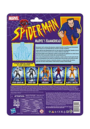 Spider-Man Marvel Legends Series 6-inch Marvel’s Hammerhead Action Figure Toy, Includes 3 Accessories: 2 Alternate Hands, 1 Baseball Bat