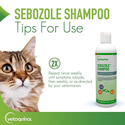 Vetoquinol Sebozole Pet Shampoo with Miconazole Nitrate 2% and Chloroxylenol 1%, 16oz
