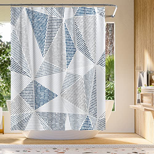 YEZEX Shower Curtain Set with 12 Hooks - Waterproof Polyester Fabric Shower Curtains for Modern Home Bathroom Decorations, Machine Washable, 72"x78"