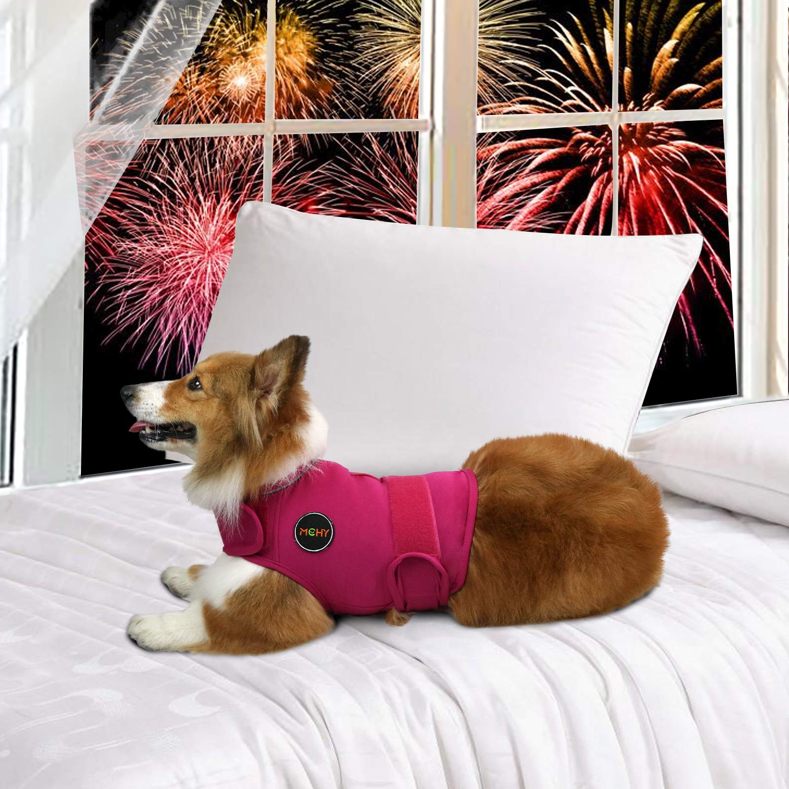 MCHY Dog Anxiety Vest, Anxiety Relief for Dogs, Dog Calming Coat (Rose S)