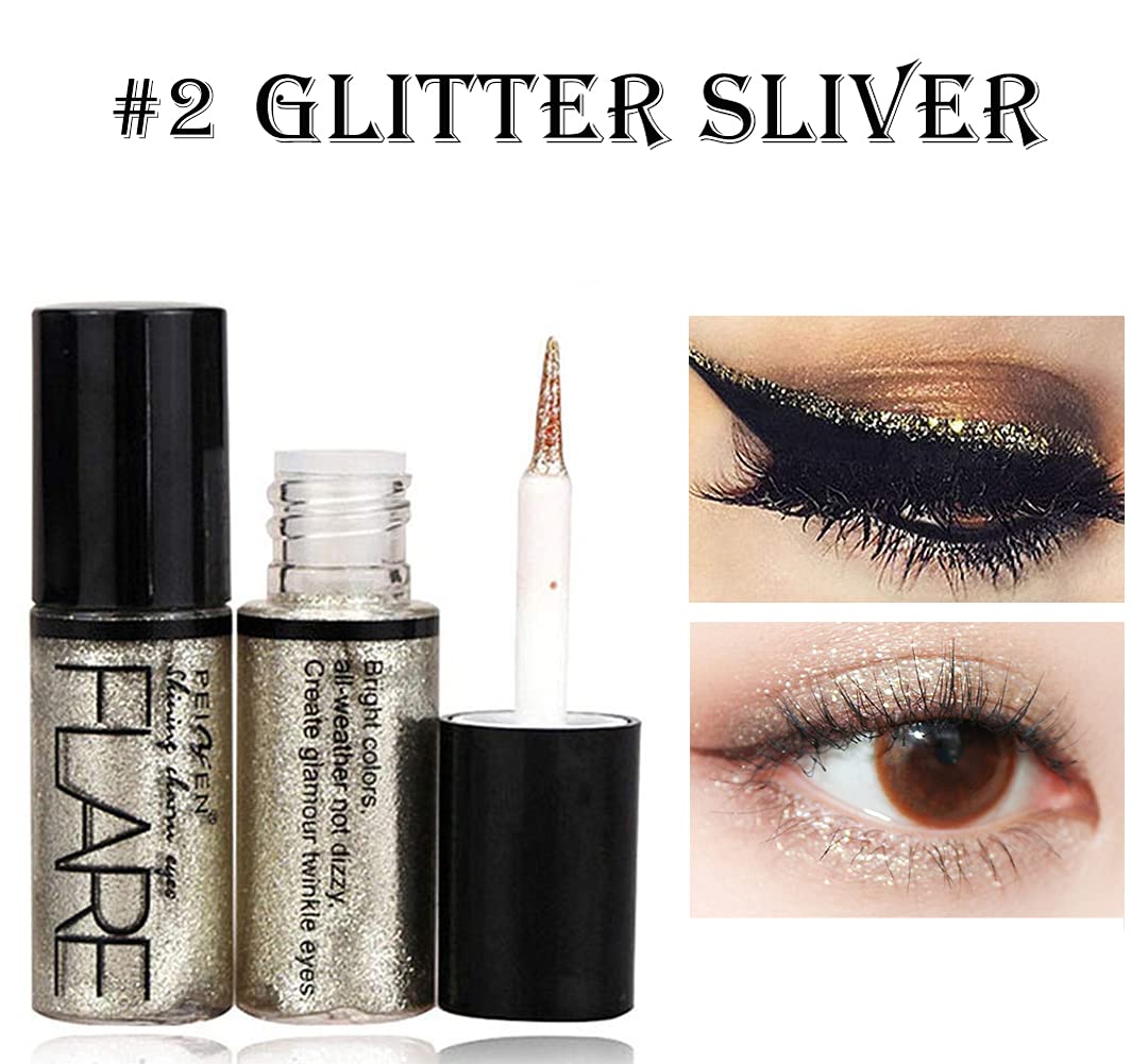 ETEDES Glitter Eyeshadow liquid Eyeliner, Long Lasting Waterproof Shimmer Metallic Glitter Eyeshadow, Eyeliner EyeShadow 4 clours (Styles #3)