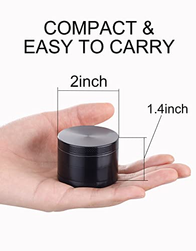 Shnlie Spice Grinder - Black, 2inch