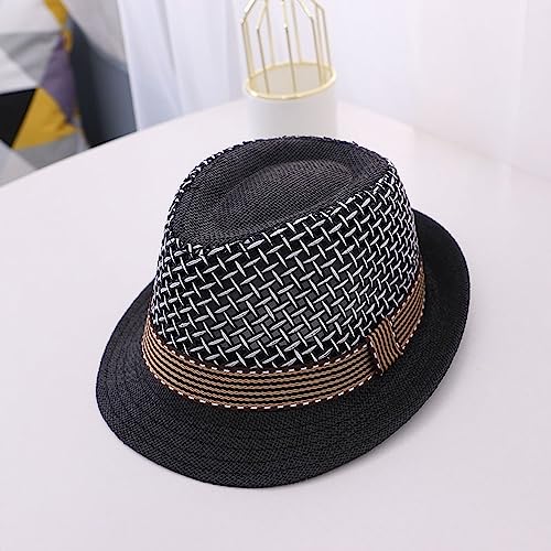 Boys Kids Winter Hat with Ear Toddler Boys Girls Sunscreen Hat Summer Bow Sun Hat Hat Braided Hat (Black, One Size)