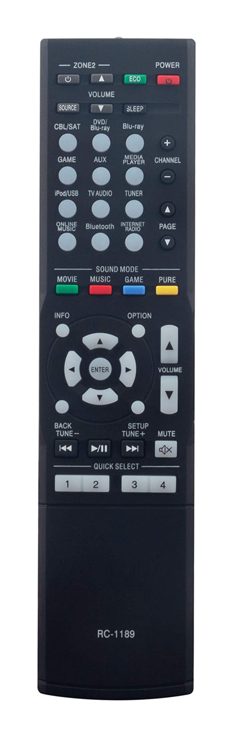 RC-1189 Replaced Remote fit for Denon AV Receiver AVR-S700W AVR-S710W AVR-S720W AVR-X1100W AVR-X1200W AVR-X1300W AVR-S700 AVR-S710 AVR-S720 AVR-X1100 AVR-X1200 AVR-X1300