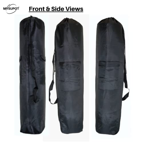 MYSUPOT 43"x9"x9" Replacement Bag for Folding Camping Chair, Camp Chairs, Foldable, Portable, Hammock, Yoga Mat, Beach Chair, Umbrella, Tent Bag 420D Oxford Polyester Fabric w/Side Pockets (Black, L)