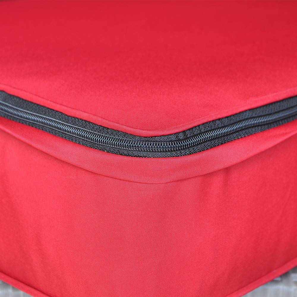 MCombo Outdoor Patio Black Wicker Furniture Sectional Set Resin Rattan Chair Conversation Sofas with Cushion Covers 6085-1008 (Red)