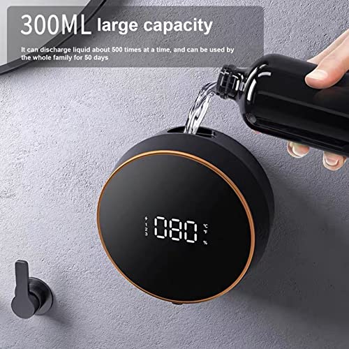 C-LARSS Automatic Soap Dispenser, Foaming Wall Mount Foam Rechargeable Soap Dispenser, Smart Electric Wall Soap Dispenser for Bathroom, Kitchen, Commercia Black