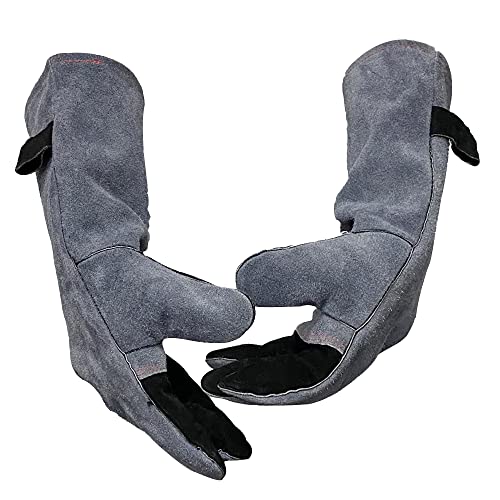 Haulonda Welding Gloves,16inch 932°F Fire/Heat Resistant Gloves for Forge Tig Mig Fireplace Grill BBQ Stove Oven Baking,Pruning flowers Gardening Campfire