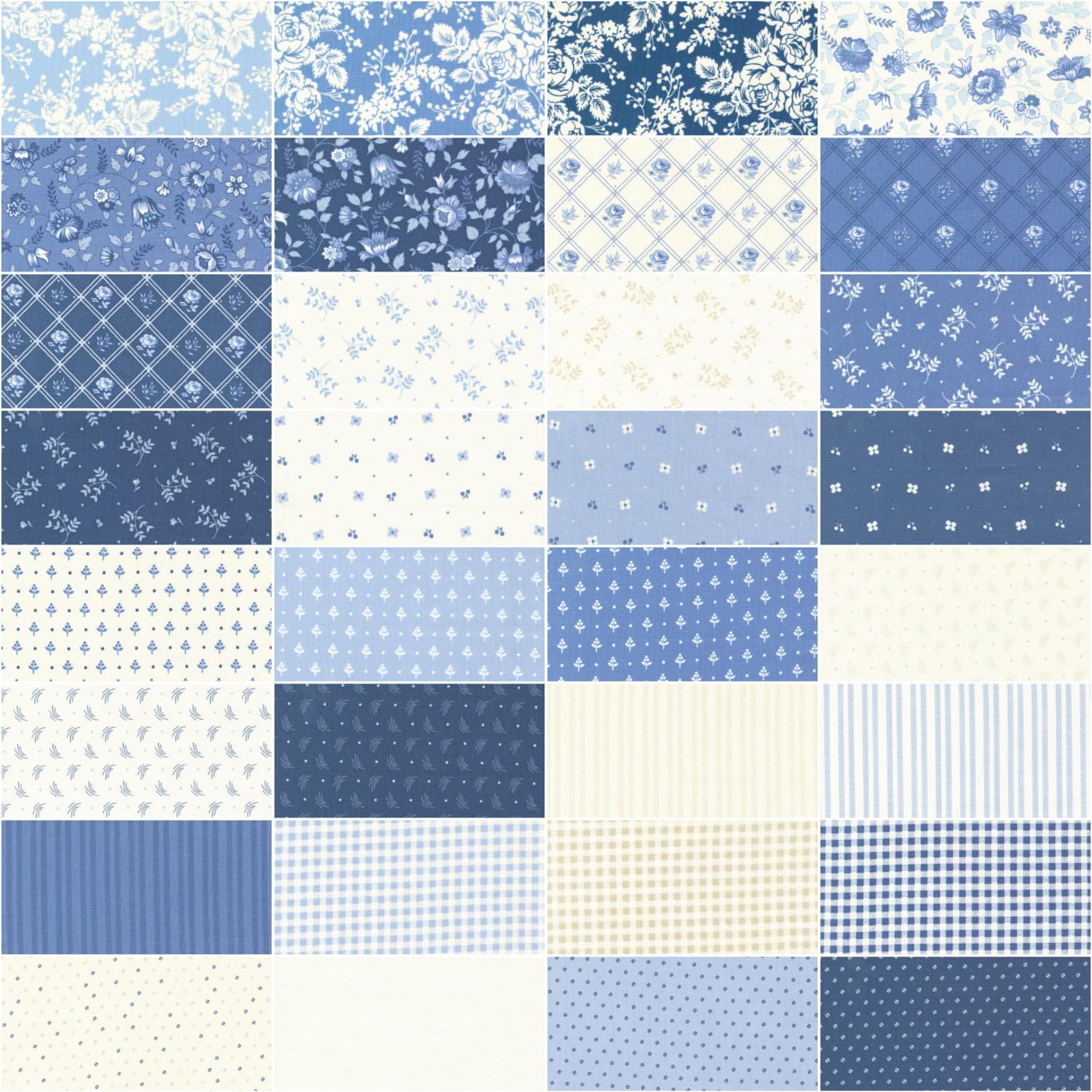 Blueberry Delight Layer Cake®, 42-10" Precut Fabric Quilt Squares by Bunny Hill Designs