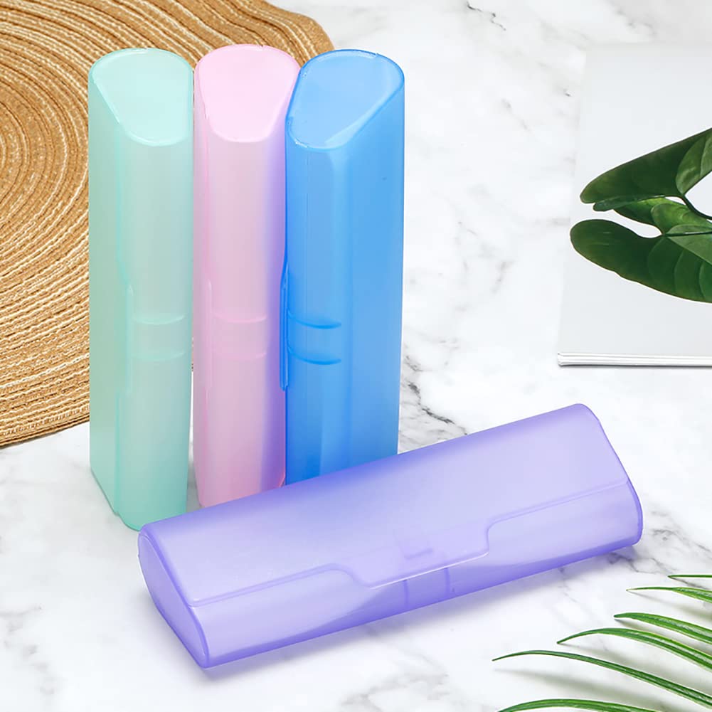 ccHuDE 4 Pcs Clear Plastic Eyeglasses Cases Portable Transparent Sunglasses Box Glasses Protective Case Reading Glasses Box A