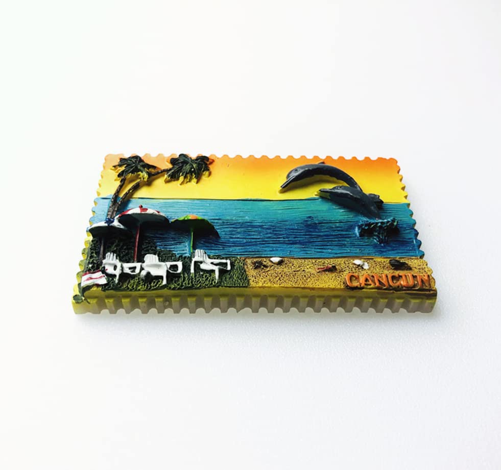 Cancun Mexico Refrigerator Magnet Travel Souvenir Fridge Decoration 3D Magnetic Sticker Hand Painted Craft Collection
