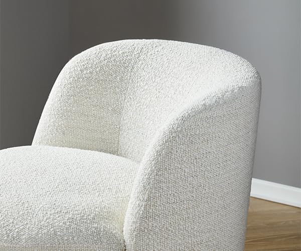 CHITA Swivel Barrel Chair, Comfy Boucle Accent Chair for Living Room, Cream