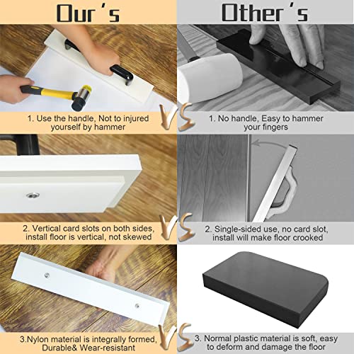 NAACOO Tapping Block, Flooring Tools - Tapping Block for Vinyl Plank Flooring, Install Flooring Tapping Block with Big Handle, Lengthen Floor Tools, Need Use with Hammer