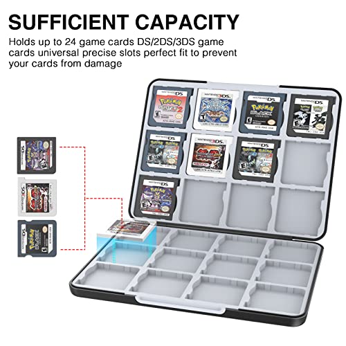 HEIYING Game Card Case for Nintendo 3DS 3DSXL 2DS 2DSXL DS DSi,Portable 3DS 2DS DS Game Cartridge Holder Storage with 24 Game Card Slots.