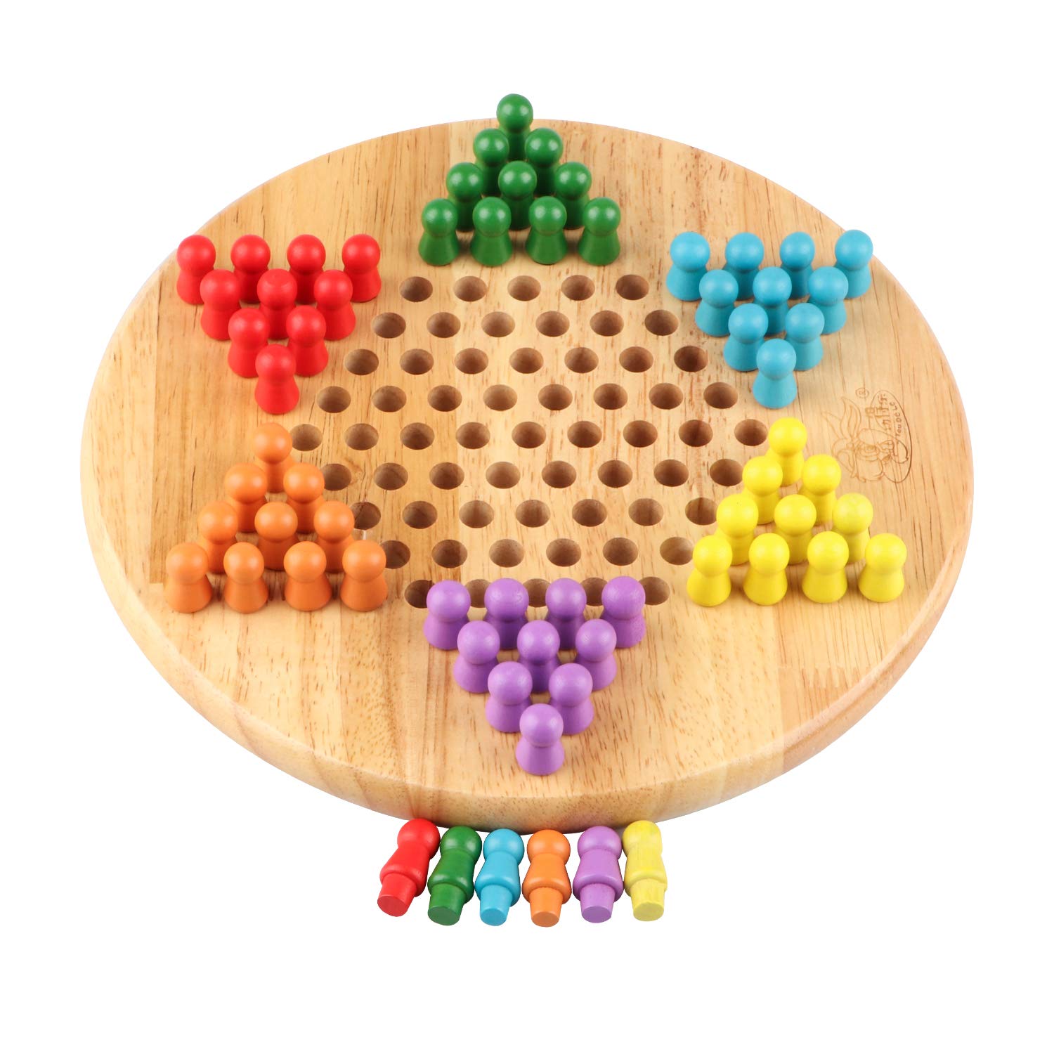 Wondertoys Wooden Chinese Checker Game for Kids 2 in 1 Chinese Checkers & Gobang (Five in a Row) Wooden Board Game Family Board Game Combo Set