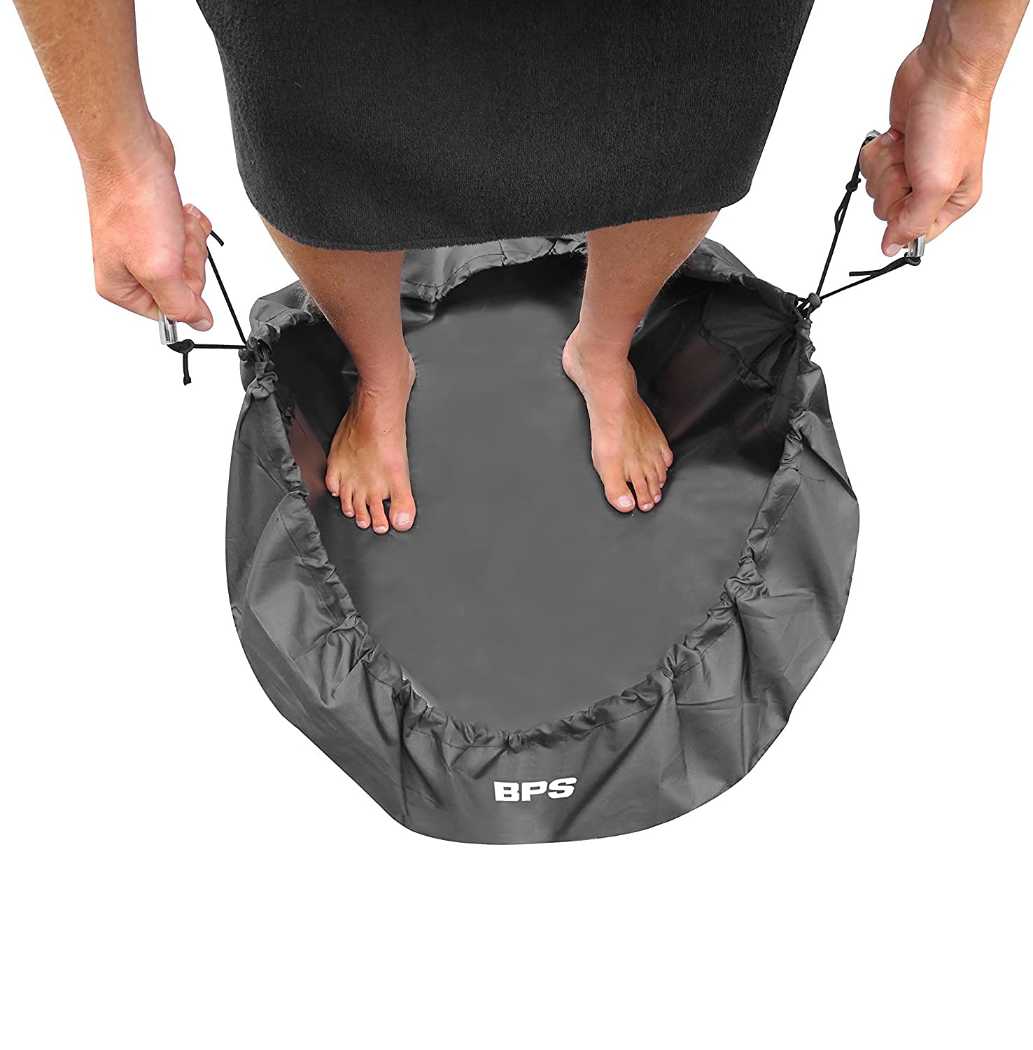 BPS Wetsuit Surf Change Mat - Waterproof Wetsuit Mat - for Dive Boots, Rash Guards, Wet Suit, and surf Accessories - Includes Wax Comb (Black)