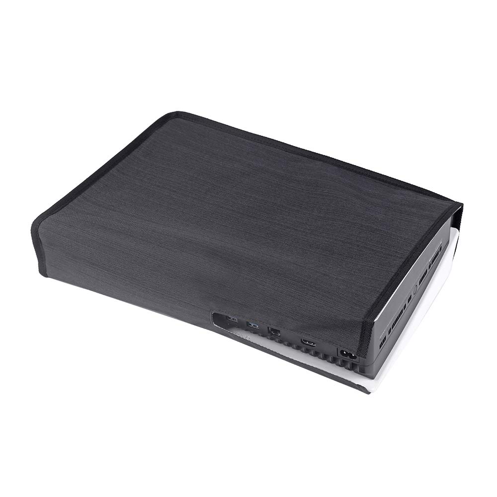PS5 Nylon Comfortable Lining Dust Case, Anti-Scratch Waterproof Cover for Playstation 5 Digital Edition/Ultra HD Console (Ultra HD&Digital Edition, Black 4)