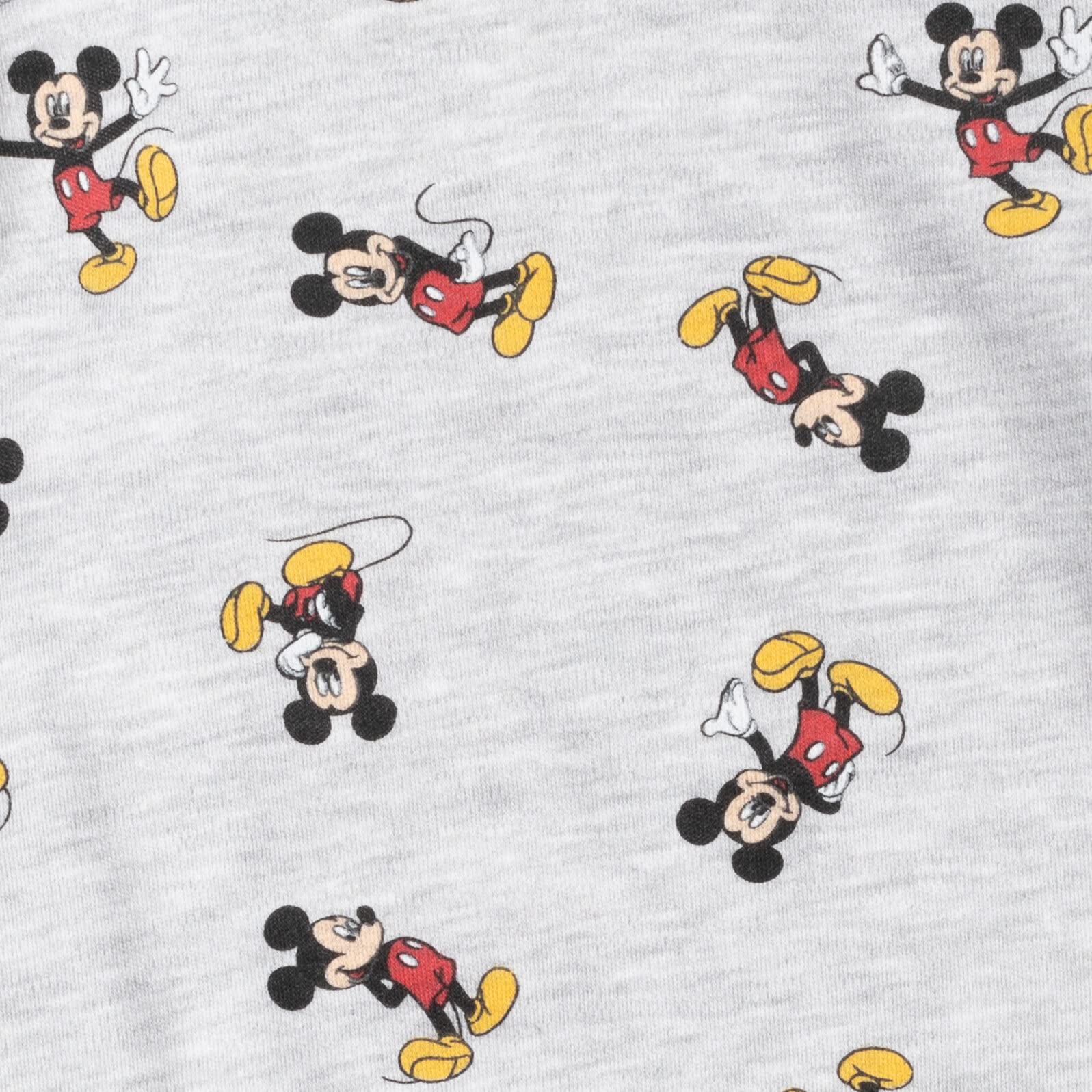 Disney Mickey Mouse Newborn Baby Boys Cuddly Bodysuit Snap French Terry Overall Gray/Red 6-9 Months
