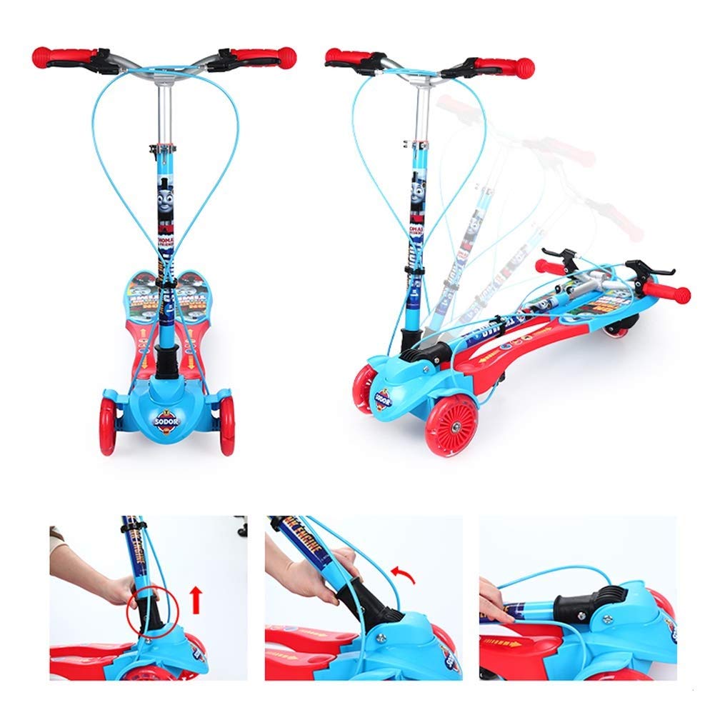 ygqtbc Swing Scooter Foldable Wiggle Kick Scooters Self Propelling Speeder Outdoor Sports with Height Adjustable Handlebar for Boys/Girl/Kids (Color : Purple)