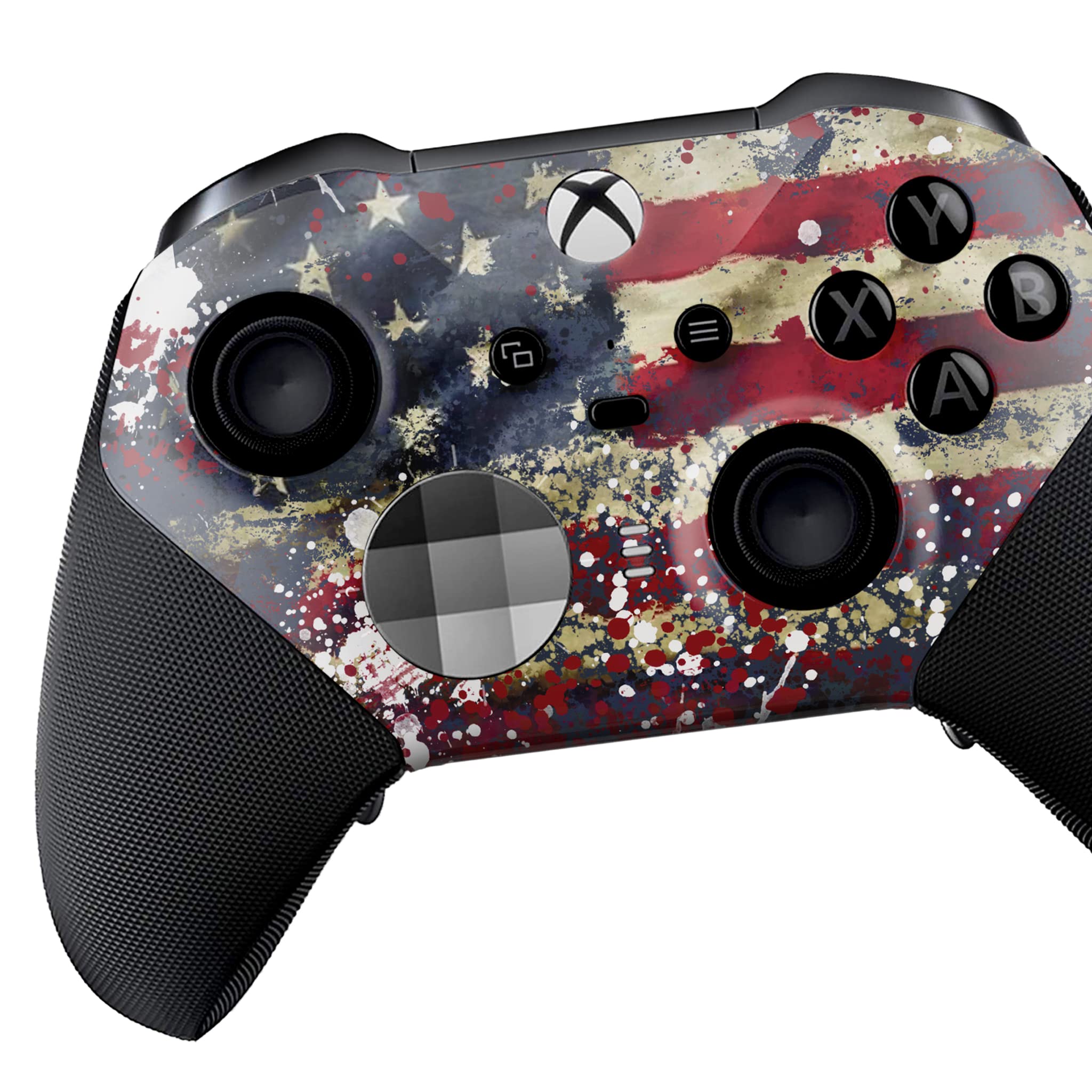Tattered Flag X-box Elite Controller Series 2 Limited Edition by DreamController. Custom Elite Series 2 Controller for X-box One/Series X/S. with Advanced Hydro-Dip Paint Technology (Not Just a Skin)