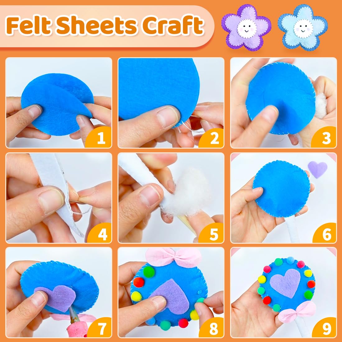 Eppingwin 20 PCS Brown Felt Sheets, 7"x11.3" Felt, Soft Felt for Crafts, Felt Fabric Sheets for DIY Patchwork