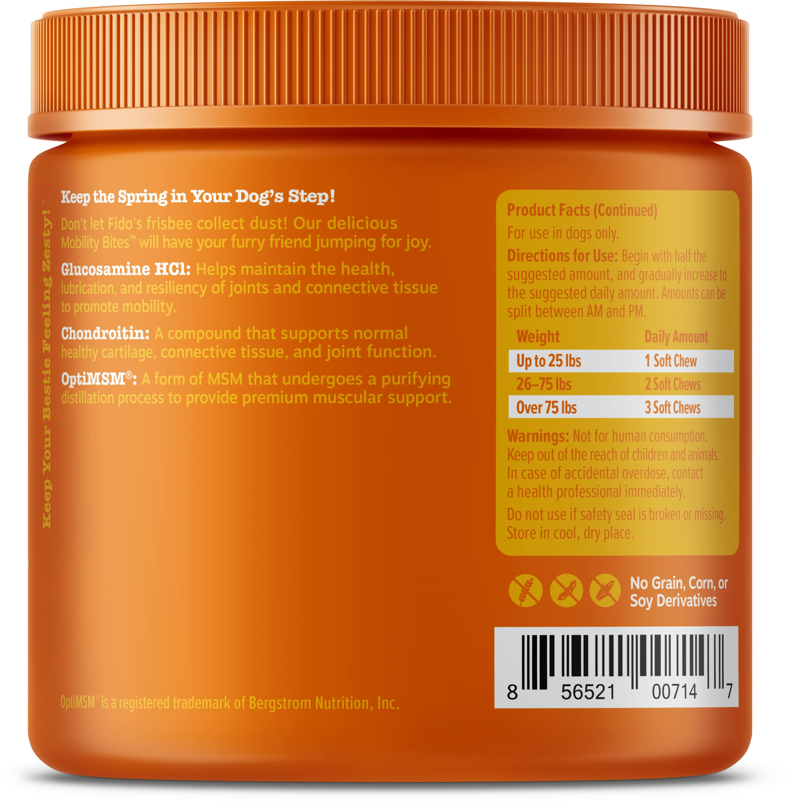 Mobility Bites for Dogs, Hip and Joint, All Ages, Duck, 90 Soft Chews, 12.7 oz (360 g), Zesty Paws Discontinued Listing DO NOT Buy