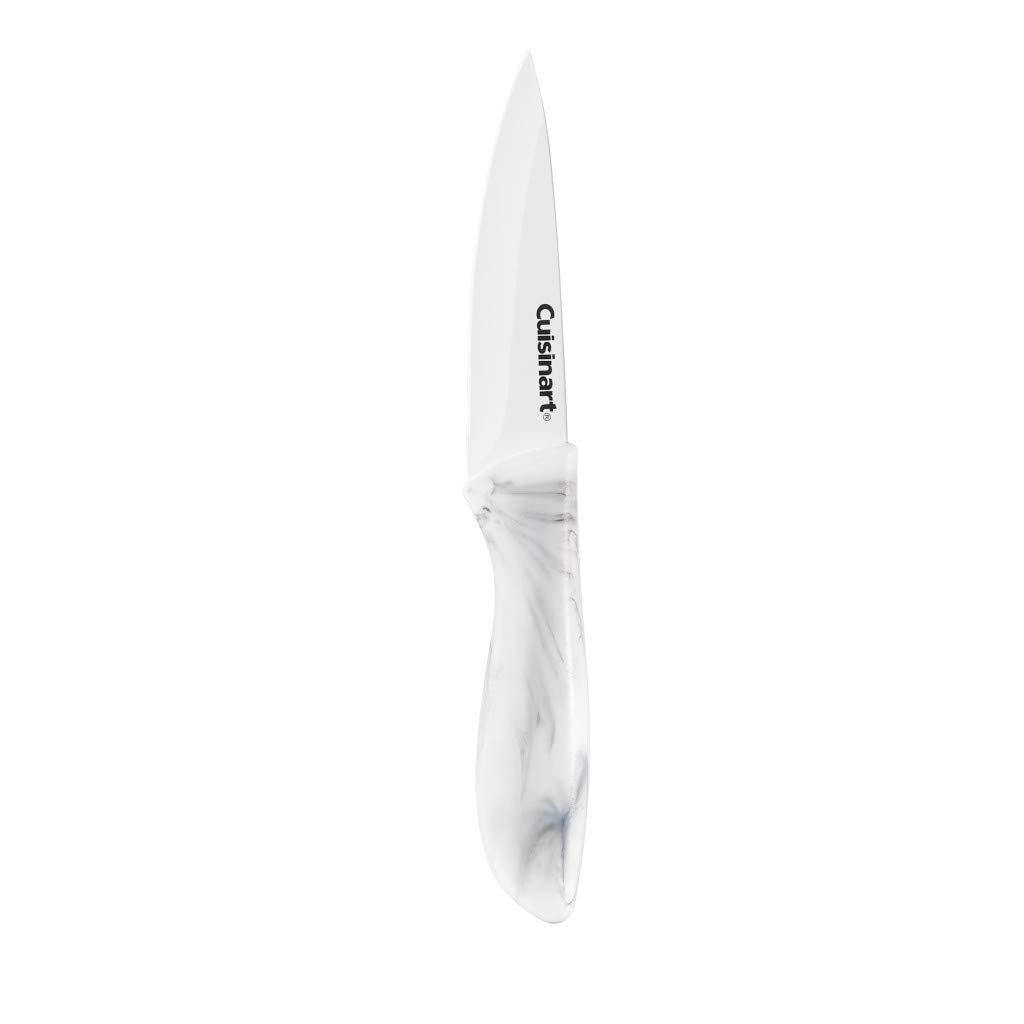 Cuisinart C55CB-7MB Advantage Faux-Marble Cutting Board and Cutlery Set, 7 PC, White/Black