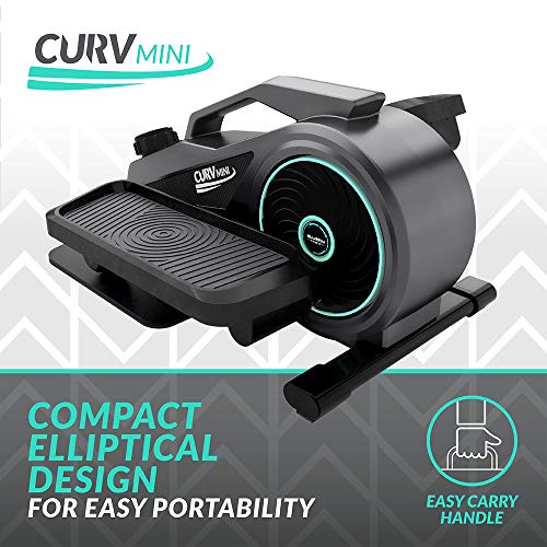 Bluefin Fitness Curv Mini | Seated Under Desk Elliptical Trainer | Pedal Exerciser Machine | Adjustable Resistance | Quiet Flywheel Motor | LCD Screen | Bluetooth