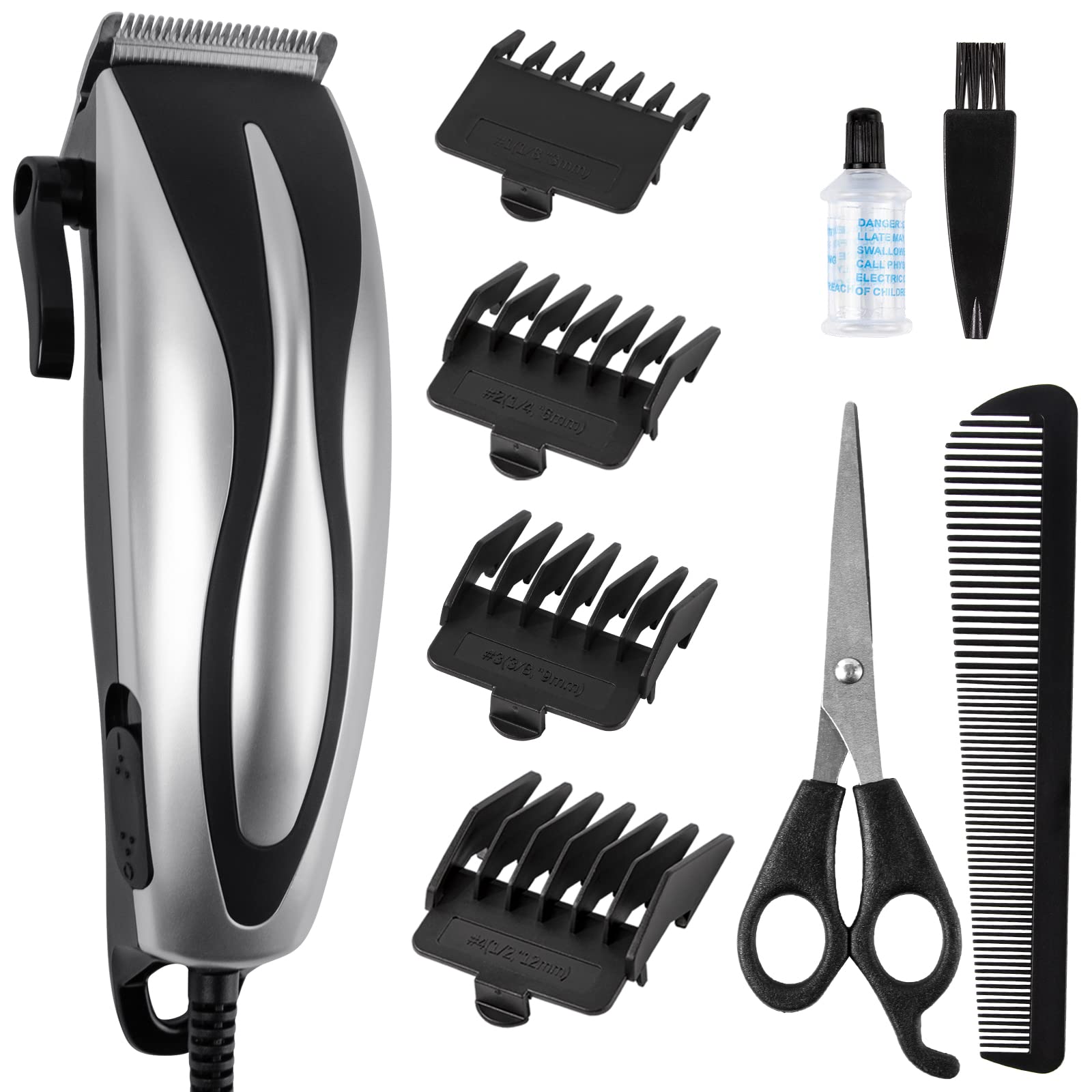 Elepower Hair Clippers for Men Professional,Clipper Compact Multi-Purpose Haircut, Beard & Body Grooming Hair Clipper & Trimmer with 6 Pcs Guide Combs