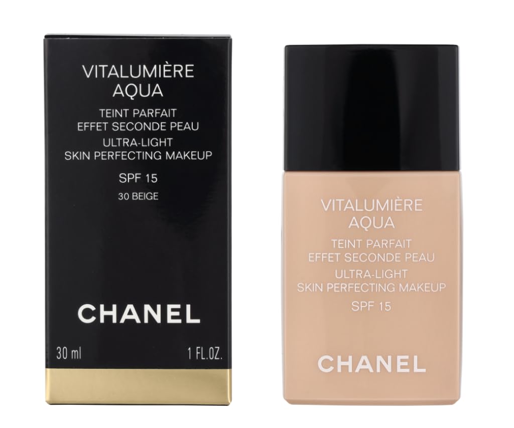 Chanel Vitalumiere Aqua Ultra Light Skin Perfecting Make Up SPF 15-121 Caramel Women Foundation 1 oz