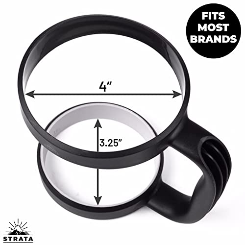 STRATA CUPS 30 oz Tumbler Handle - Available For 30 oz YETI Tumbler, OZARK TRAIL Tumbler, Rambler Tumbler- BFA free (Black)