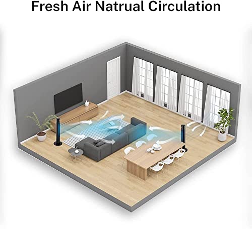 MEPTY Tower Fan with Remote, 36’’ Oscillating Fan with 3 Speeds,3 Modes,Portable Standing Floor Fan with Timer,Quiet Cooling Fan,Bladeless Fan for Bedroom,Office,Living Room,Black