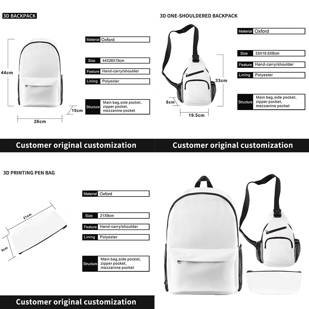 BQXZAKG Choo-Choo Charles Backpack Merch Rucksack Zip Pack Daypacks Video Game Cosplay Travel Bag Three Piece Set