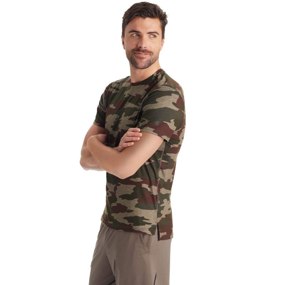 C9 Champion Men's Modern Training Tee, Excursion Camo/Dark Moss Green, L