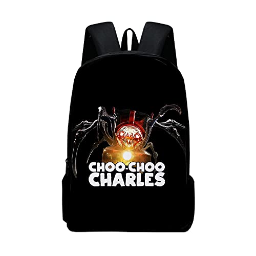 BQXZAKG Choo-Choo Charles Backpack Merch Cloth Backpack Shoulders Bag Multi Zipper Video Game Bag Travel Backpacks