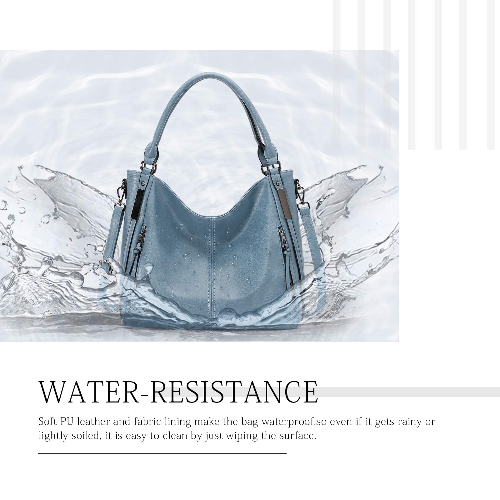 Purses for Women Shoulder Handbags Hobo Bags for Women (Blue)