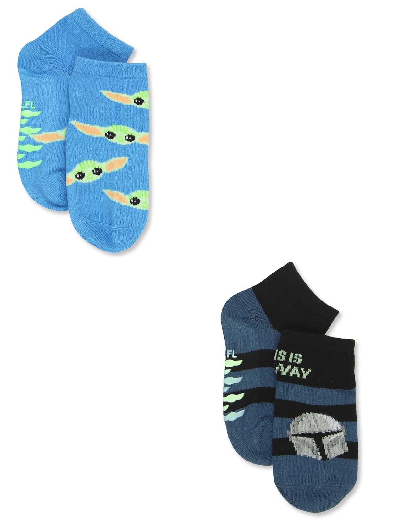 Disney Star Wars The Mandalorian Baby Yoda Toddler Kids 6 Pack Gripper Socks (Small, Grey)