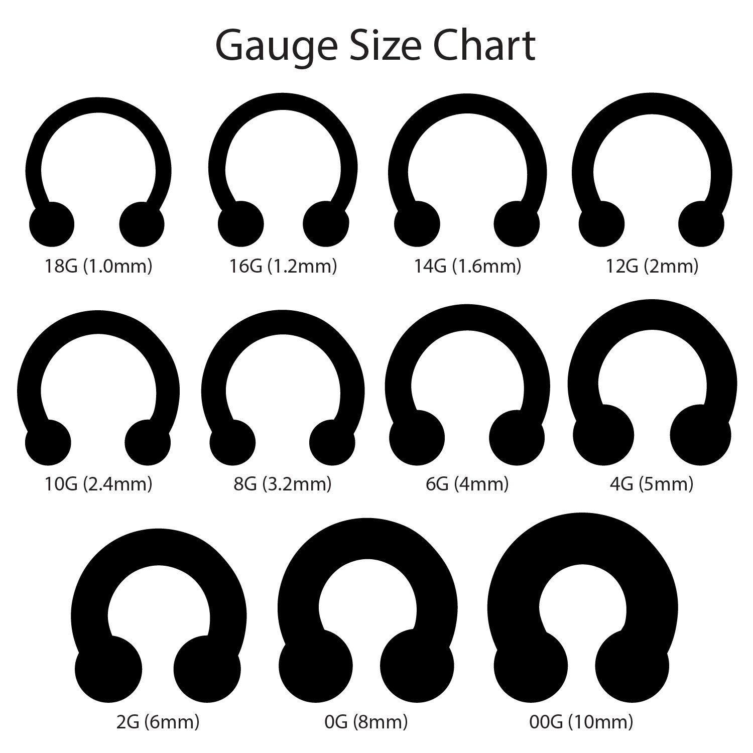 BodyJ4You 2PCS Horseshoe Circular Barbell Spike Steel 10G CBR 12mm Nipple Ear Lobe Body Piercing