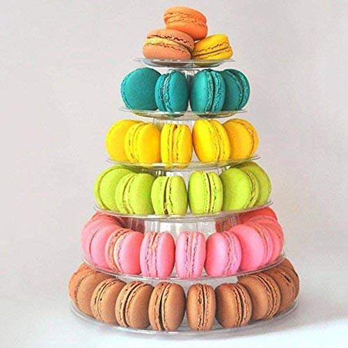 Candora 6 Tiers Round Macaron Tower Cake Stand dessert Display Rack for Wedding Birthday
