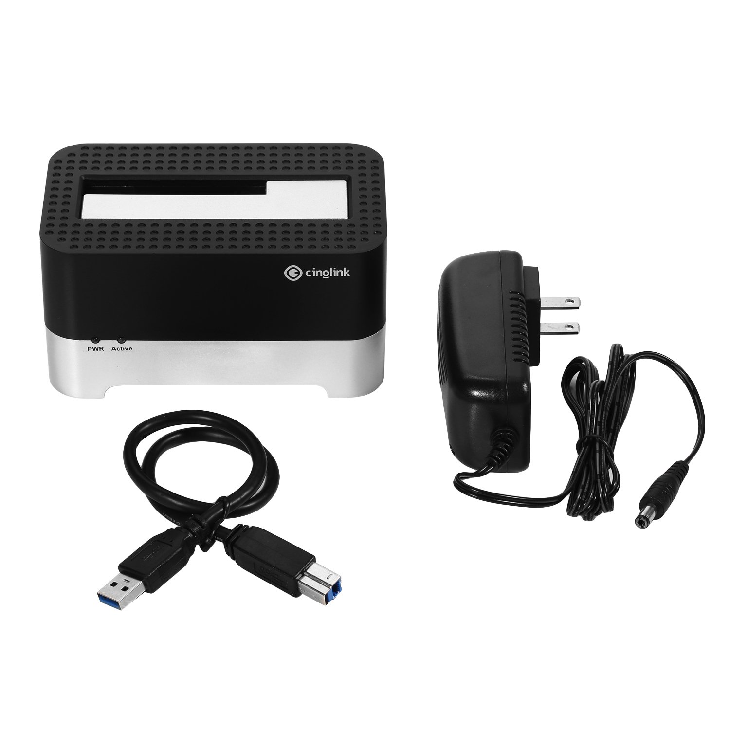 Cinolink Hard Drive Dock Docking Station USB 3.0 to SATA 2.5/3.5 Inch Hard Drive Docking Station with 3.3 Feet USB 3.0 Cable for HDD/SSD Support 8TB