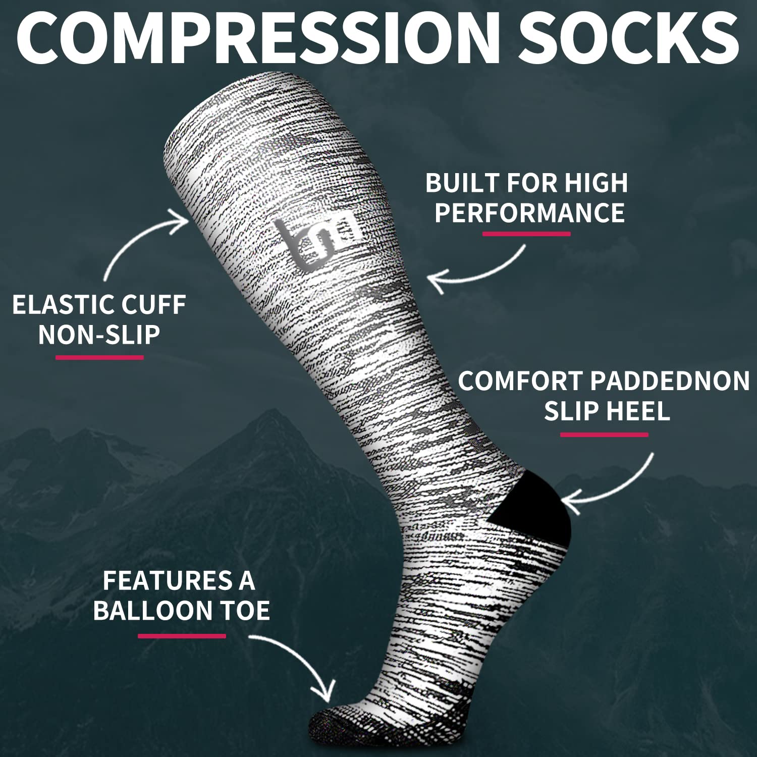 Bluemaple 6 Pack Copper Compression Socks for Women and Men Circulation-Best Support for Medical, Running,Nursing,Athletic