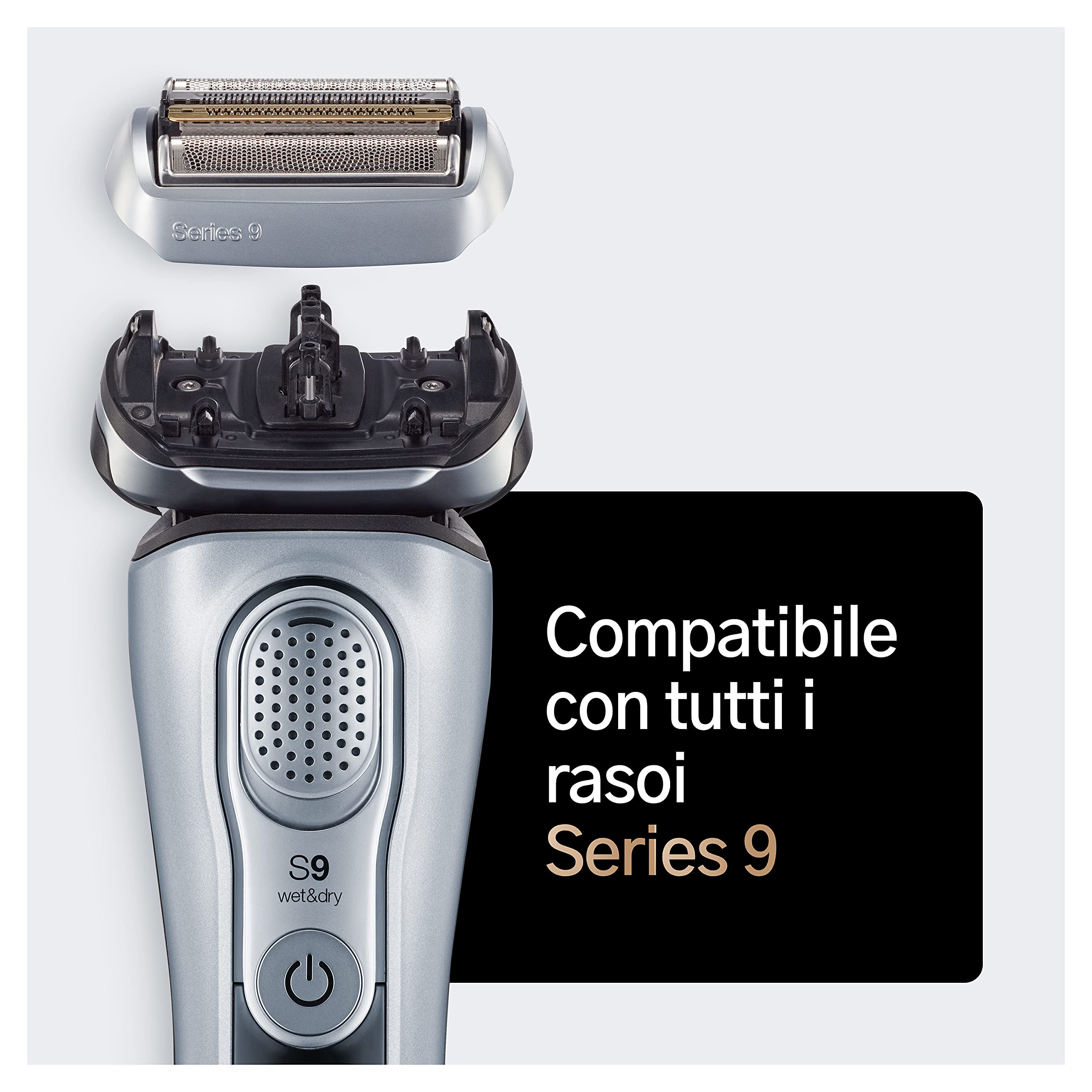 Braun Series 9 92M Electric Shaver Head Replacement - Silver - Compatible with Series 9