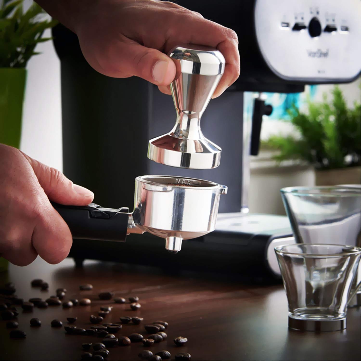 Coffee Tamper Press Chromed (49 mm / 1.9")