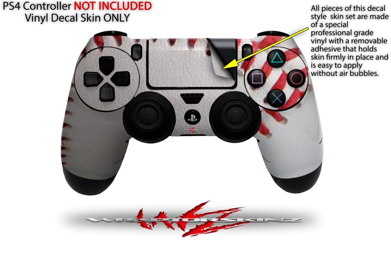 WraptorSkinz Skin Compatible with Sony PS4 Dualshock Controller PlayStation 4 Original Slim and Pro Baseball (Controller NOT Included)